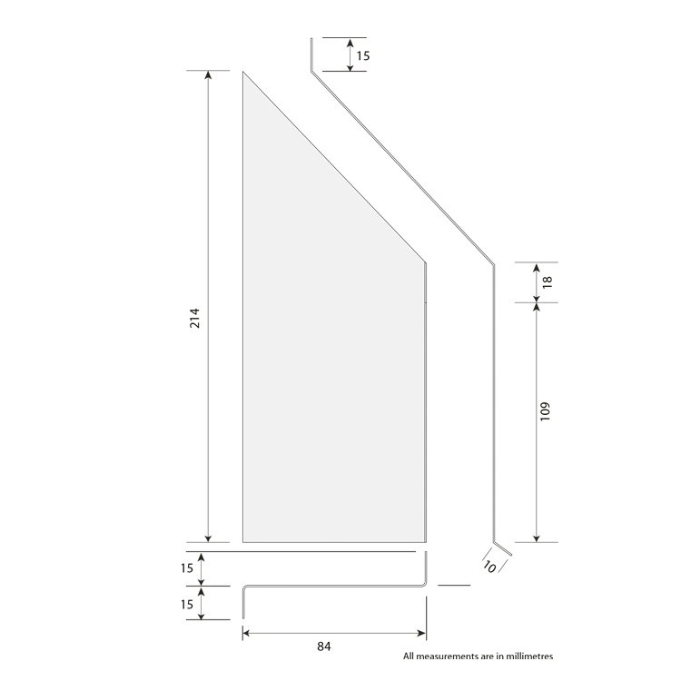 Weathershield canopy, galvanised - 2.4m | Sliding Door Hardware | Runners