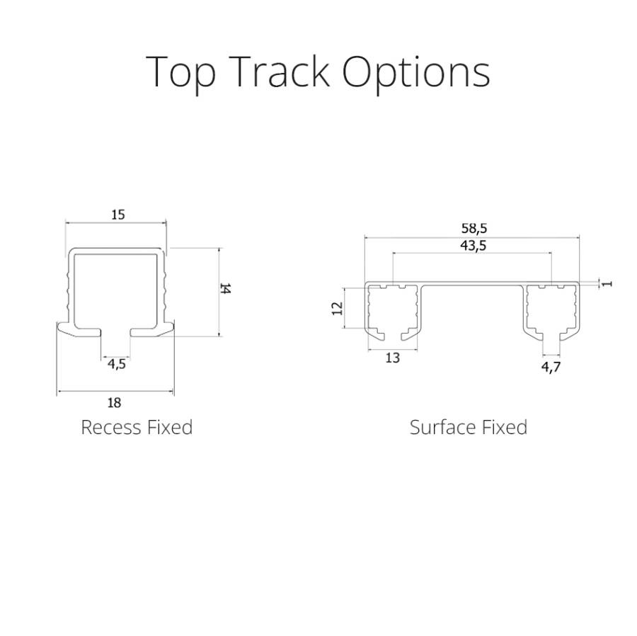 2Slide - Sliding Wardrobe Door Track - For Doors Up To 50kg