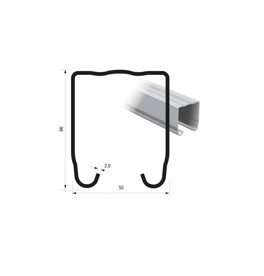 Series 70 Galvanized Steel Top Track | Sliding Door Hardware | Runners