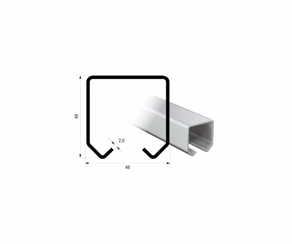 Series 50 Galvanised Steel Upper Track | Sliding Door Hardware | Runners